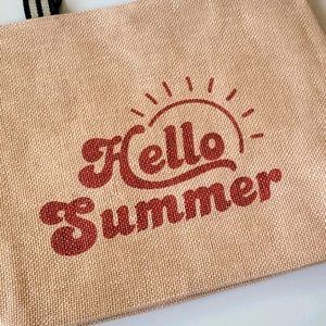 Bags | Hello Summer Pink Straw Tote Bag | Poshmark